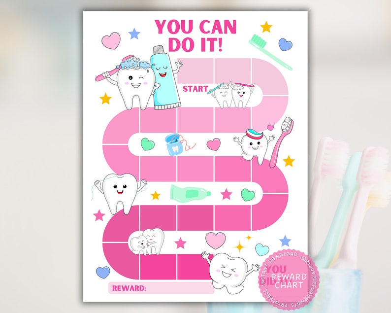 Tooth Brushing Reward Chart for Kids - Etsy