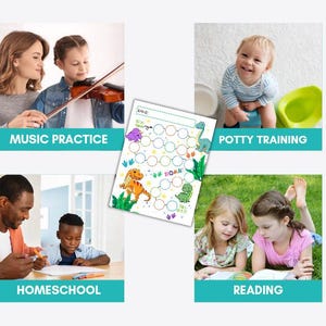 Dinosaur Potty Training Chart for Toddlers – Dino Sticker Reward Chart ...