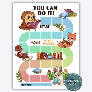 Reading Progress Chart, Book Reward Chart, Kids Book Reading Chart ...