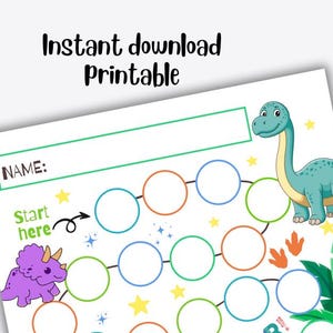 Dinosaur Potty Training Chart for Toddlers – Dino Sticker Reward Chart ...