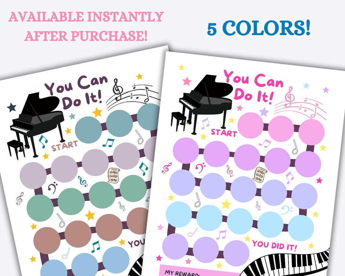 Printable Music Reward Charts for Kids - Etsy