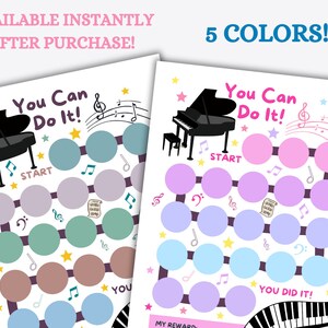 Printable Music Reward Charts, Music Practice Chart, Kids Reward Chart ...