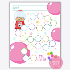 Bubble Gum Reward Chart: Fun Behavior Tracker (PDF) - Etsy