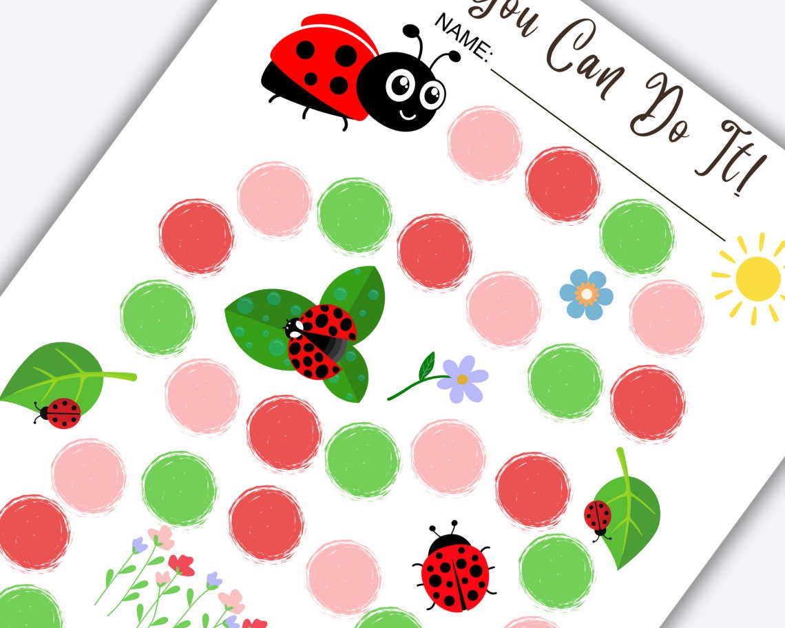 Printable Ladybug Reward Chart, Instant Download Kids Behavior Chart ...