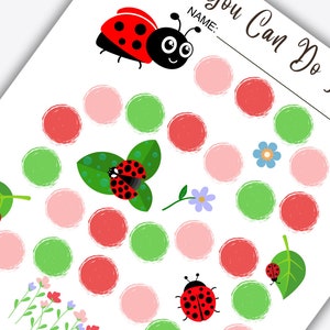 Printable Ladybug Reward Chart, Instant Download Kids Behavior Chart ...