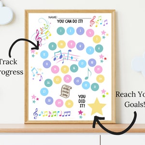 Printable Music Reward Chart, Music Practice, Violin Practice Chart ...