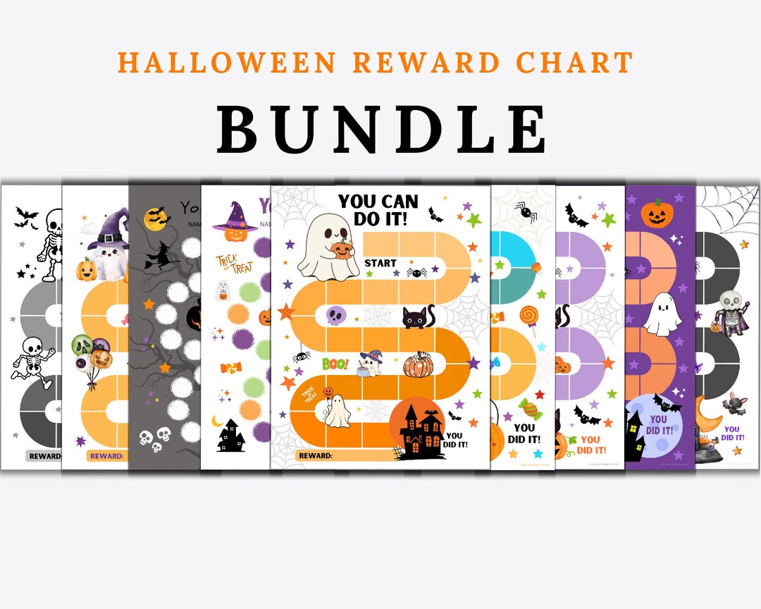 Halloween Reward Chart Bundle: Spooky Kids Chore Charts (PDF) - Etsy