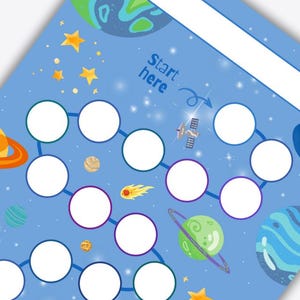 Outer Space Astronaut Reward Chart, Kids Sticker Chart, Space Themed ...