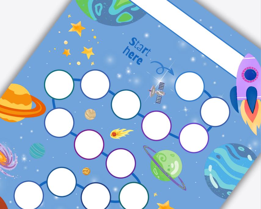Outer Space Reward Chart, Kids Behavior Tracker, Toddler Potty Training ...
