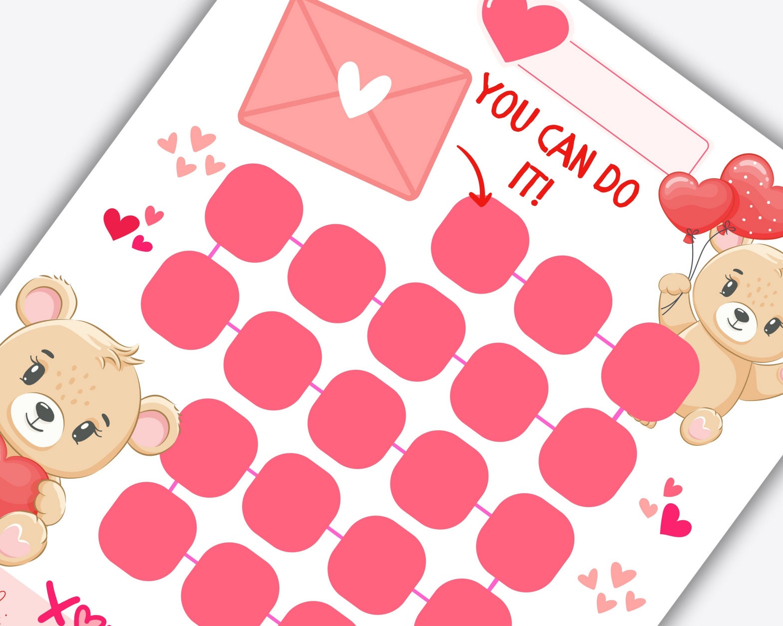 Valentine Reward Chart, Printable Potty Training Chart, Printable ...