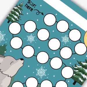 Wolf Reward Chart, Sticker Chart, Printable Reward Chart for Kids ...