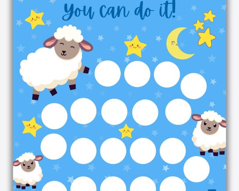 Toddler Bed Time Chart, Printable Sleep Tracker, Sticker Reward Chart ...