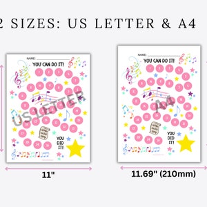 Printable Music Practice Reward Chart for Kids (PDF) - Etsy