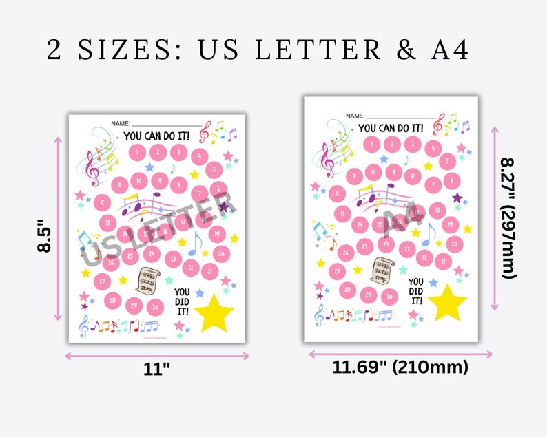 Printable Music Practice Reward Chart for Kids (PDF) - Etsy