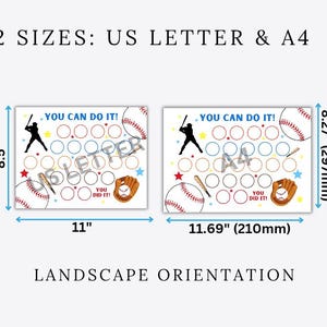 Baseball Reward Chart for Kids: Behavior & Potty Training (PDF, JPG ...