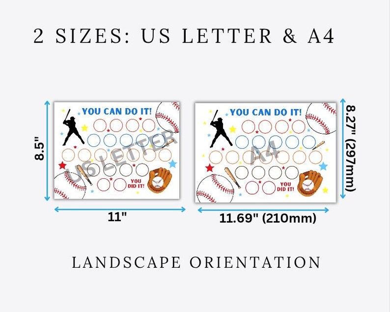 Baseball Reward Chart for Kids: Behavior & Potty Training (PDF, JPG ...