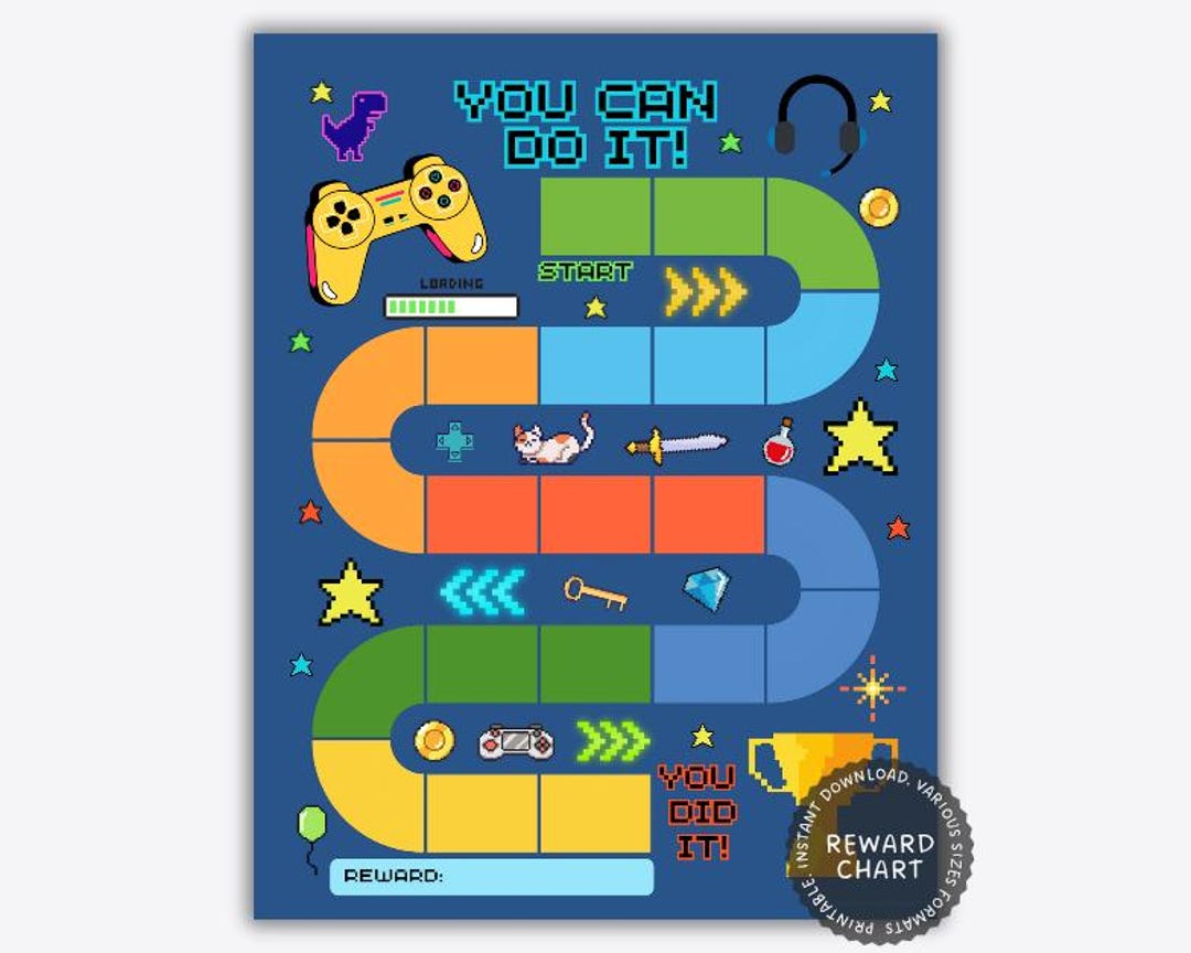 Video Game Reward Chart, Behavior Tracker for Kids, Gaming Chore Chart ...