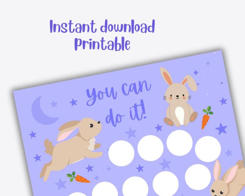Bunny Sleep Training Reward Chart: Toddler Bedtime Routine (printable ...
