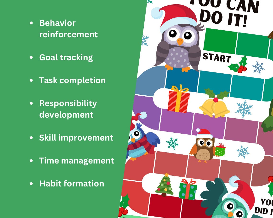 Printable Reward Chart, Christmas Reward Chart, Kids Reward Chart ...