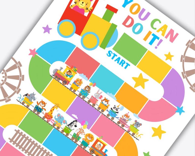 Train Reward Chart: Kids Behavior & Potty Training (digital Download ...