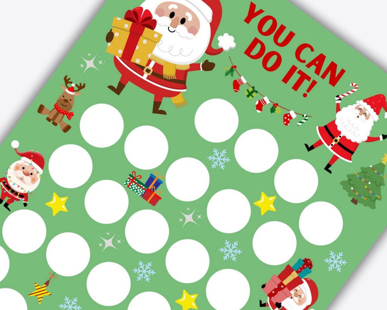 Christmas Santa Reward Chart: Potty Training & Habit Tracker (PDF) - Etsy