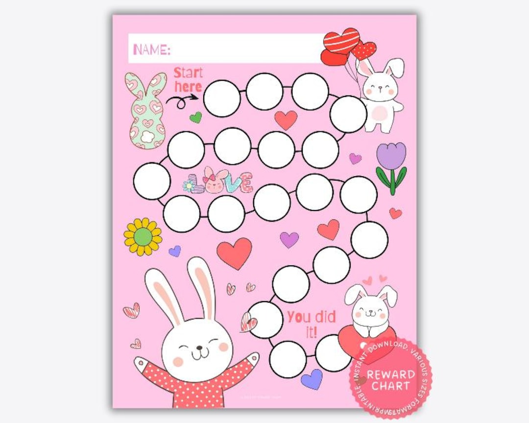 Sticker Chart Girls, You Can Do It Chart for Children, Reward Chart PDF ...