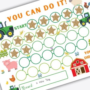 Reward Chart Printable, Tractor Reward Chart, Kids Behavior Chart ...
