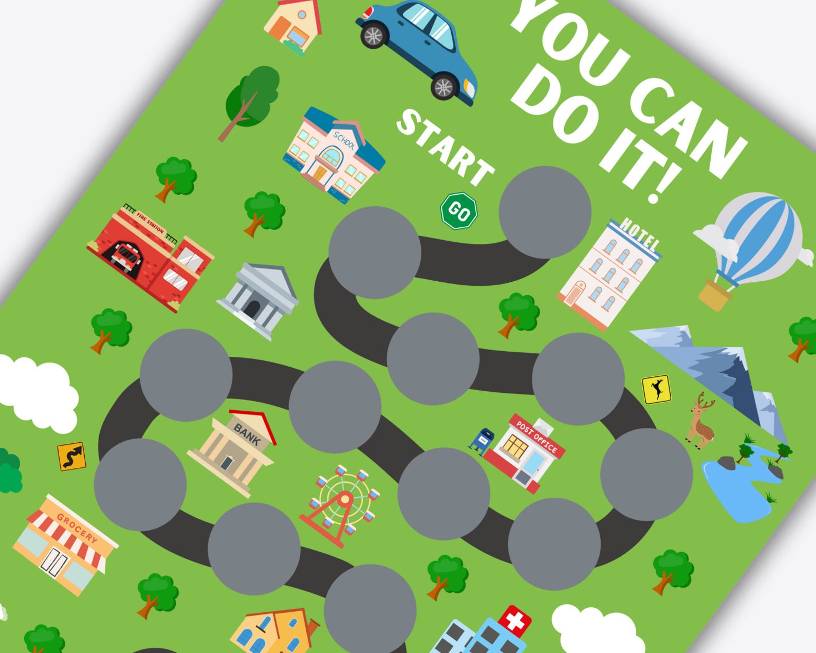 Cars Reward Chart Printable: Road Map for Toddlers (digital Download ...