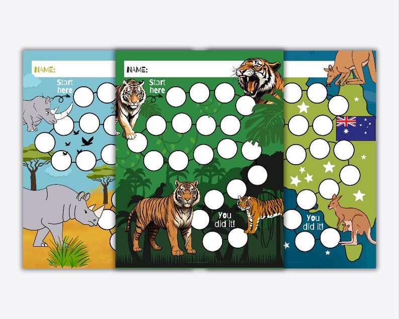 Printable Zoo Animal Reward Charts: Behavior, Potty Training (PDF) - Etsy