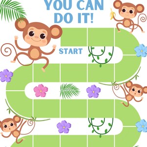 Monkey Reward Chart, Kids Printable Reward Chart, Potty Training Chart ...