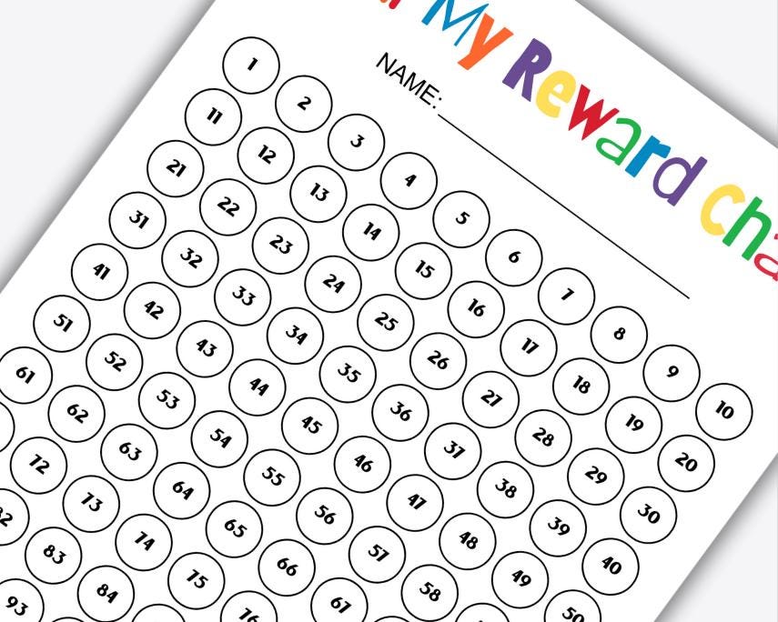 Printable Rainbow Reward Chart for Kids, Potty Training Chart, Prize ...
