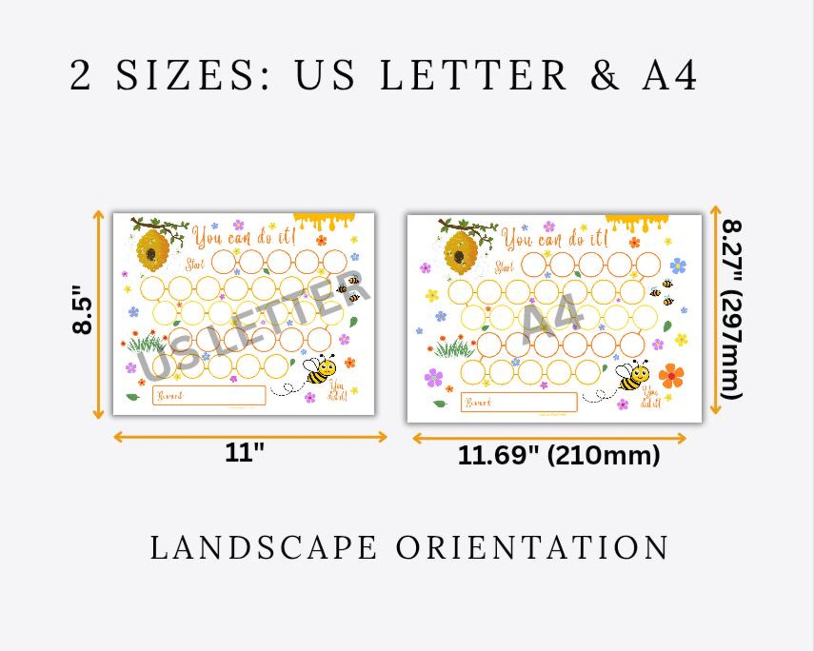 Printable Bee Reward Chart, Honey Bee Behavior Chart, Reward Chart Kids ...