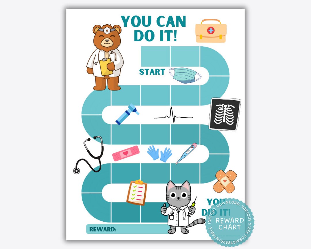 Printable Doctor Reward Chart, Prize Chart, Behavior Chart, Toddler ...