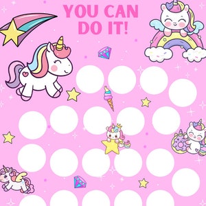 Unicorn Reward Chart Printable, Girls Sticker Chart, Potty Training ...