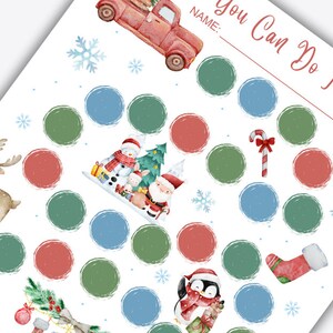 Christmas Reward Chart, Printable Sticker Chart, Kids Reward Chart ...