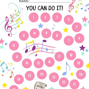 Printable Music Practice Reward Chart for Kids (PDF) - Etsy