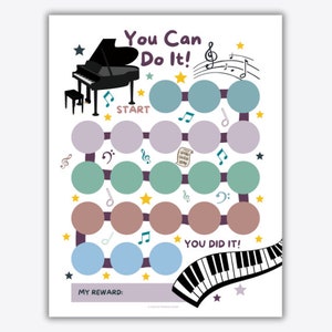 Printable Piano Reward Chart, Music Reward Chart, Piano Practice Chart ...
