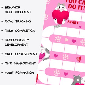 Printable Cat Reward Chart, Valentine Reward Chart, Potty Training ...