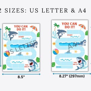 Shark Sticker Chart, Summer Reward Chart, Toddler Behavior Chart ...