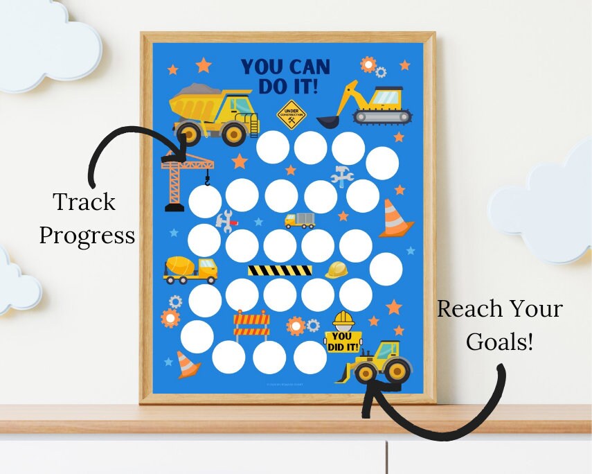 Construction Truck Reward Chart Printable, Potty Training Chart ...