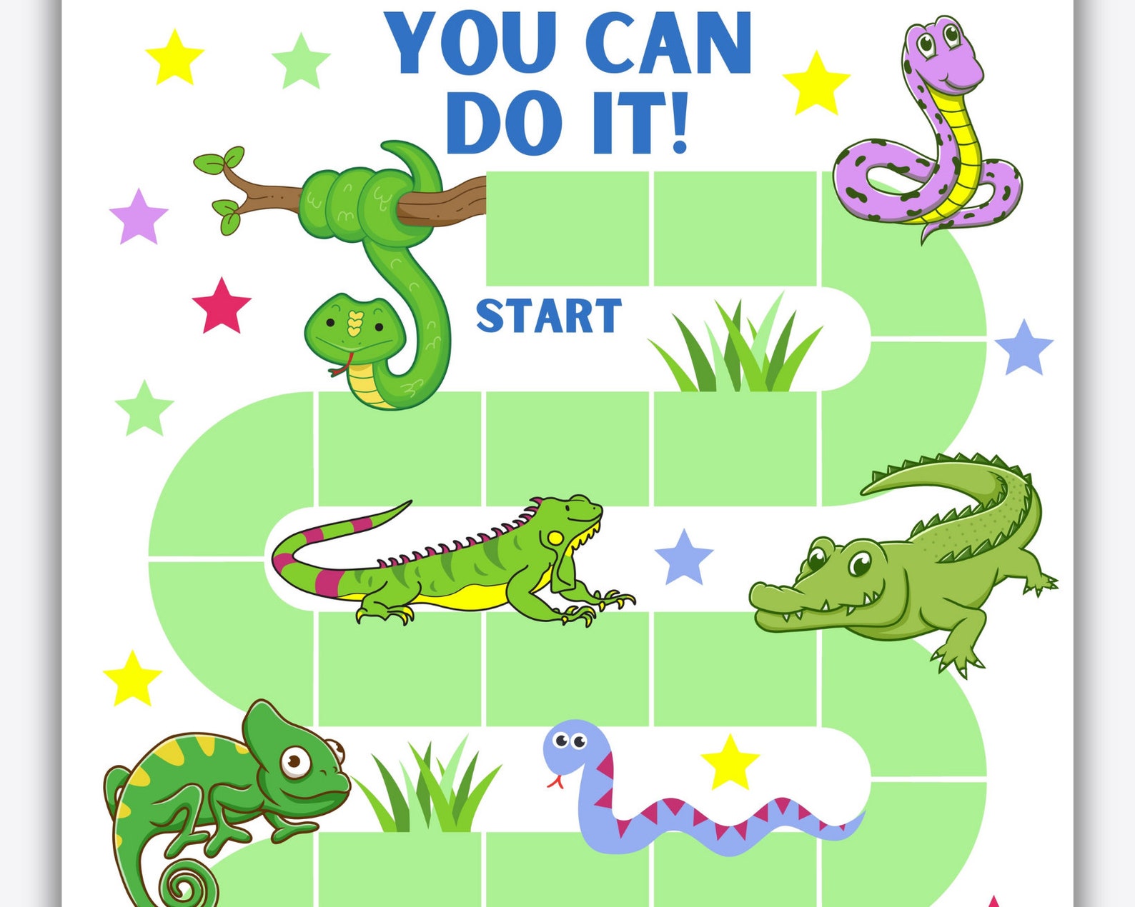Reptile Reward Chart: Kids Potty Training & Routine Tracker (printable ...