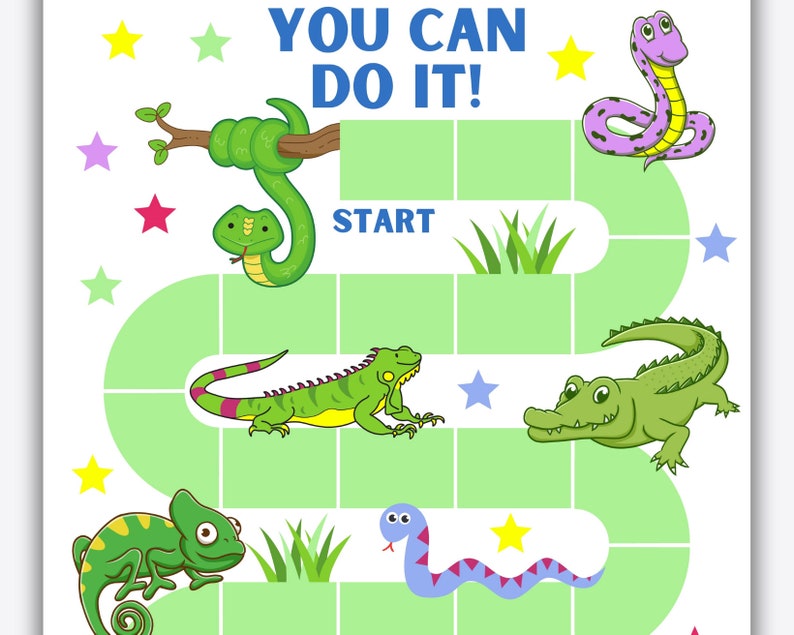 Reptile Reward Chart: Kids Potty Training & Routine Tracker (printable ...