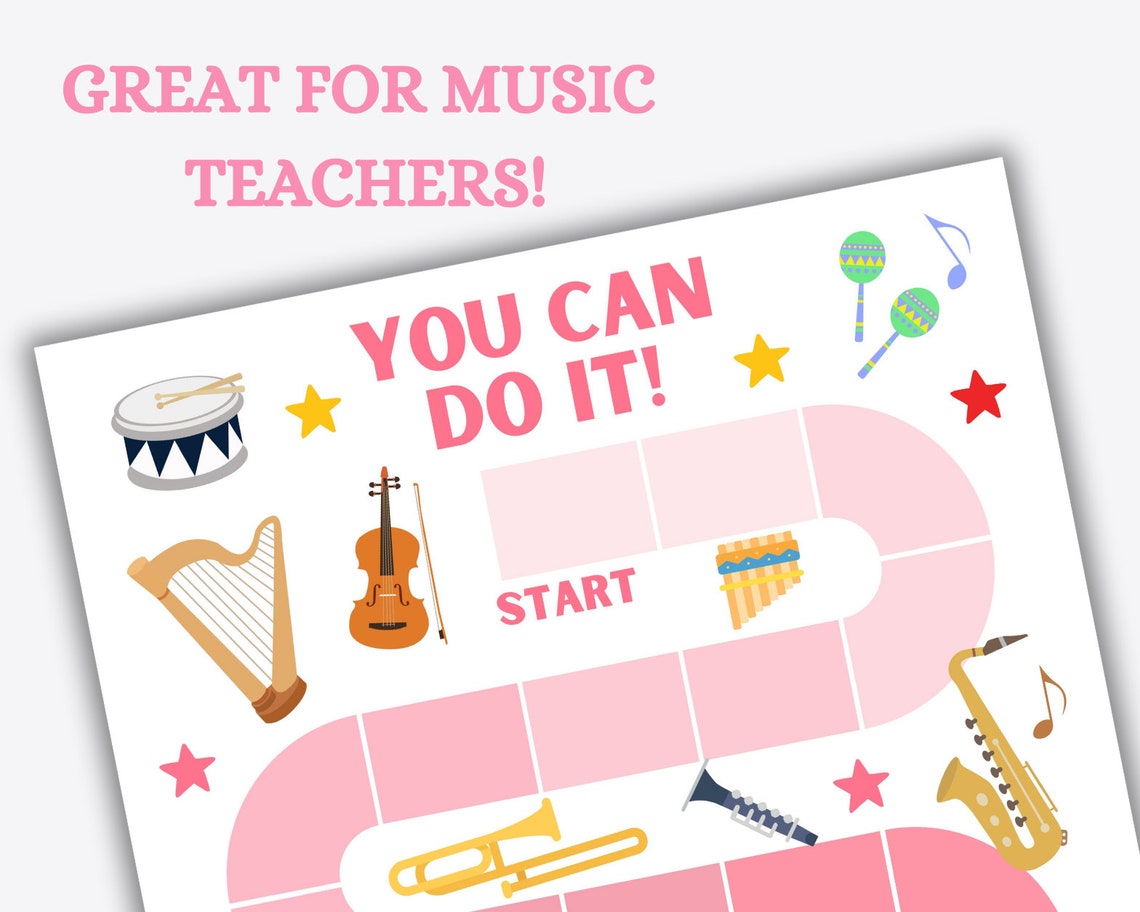 Printable Music Practice Chart, Kids Reward Chart, Instrument Reward ...