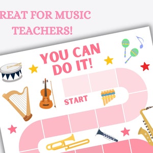 Printable Music Practice Chart, Kids Reward Chart, Instrument Reward ...