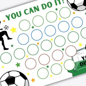 Soccer Reward Chart for Boys, Behavior Chart, Kids Sticker Chart, Goal ...