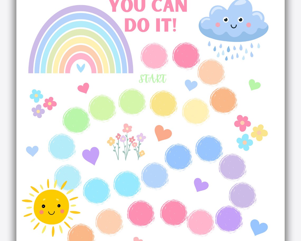 Rainbow Reward Chart Printable Kids Reward Chart, Good Behavior Chart ...