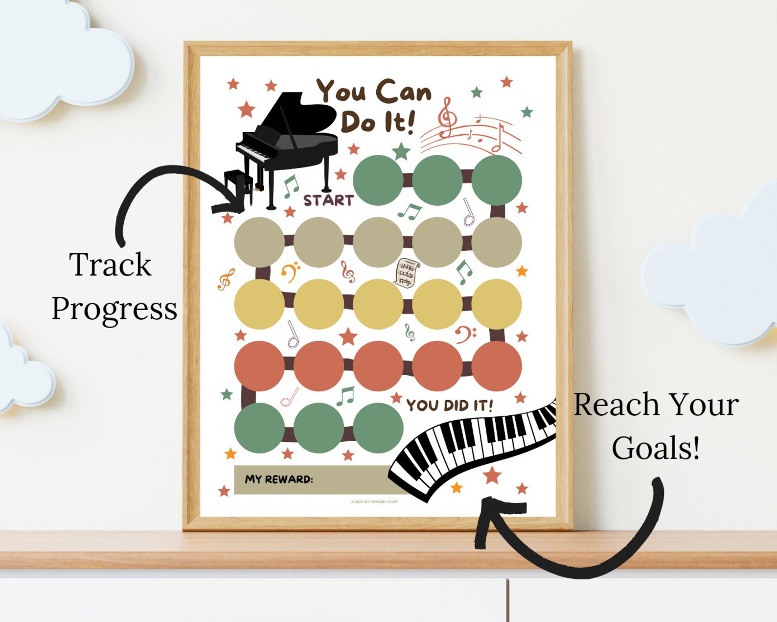 Printable Music Reward Charts, Music Practice Chart, Kids Reward Chart ...