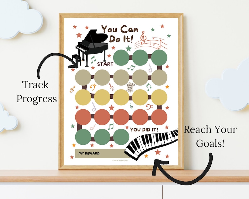 Printable Music Reward Charts, Music Practice Chart, Kids Reward Chart ...
