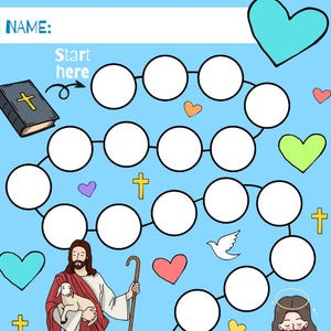 Jesus Reward Chart: Bible Theme, Kids Habit Tracker (printable) - Etsy