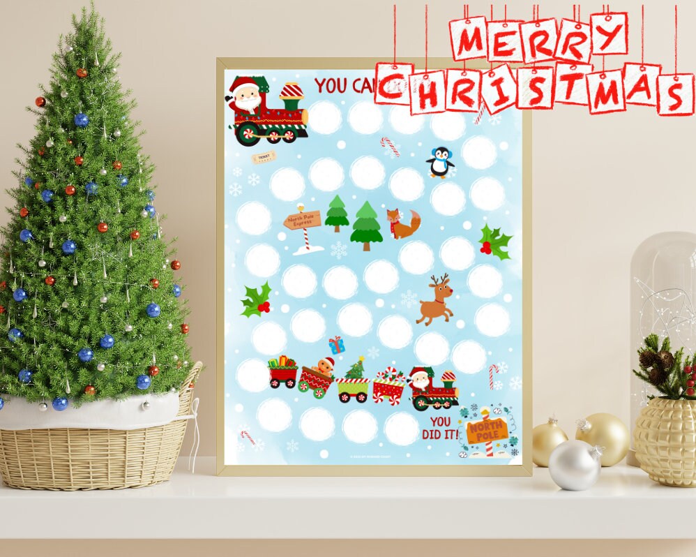 Christmas Train Reward Chart: Potty Training, Behavior (PDF) - Etsy